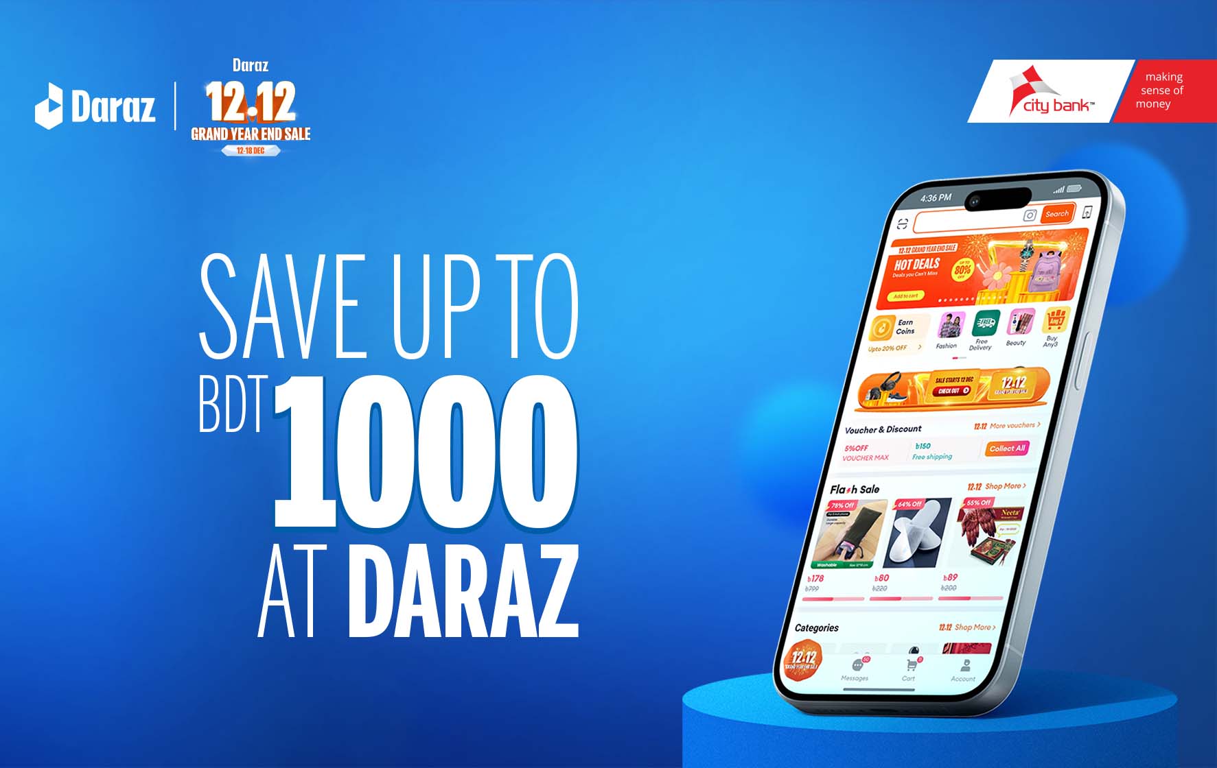 Save up to BDT 1000 at daraz