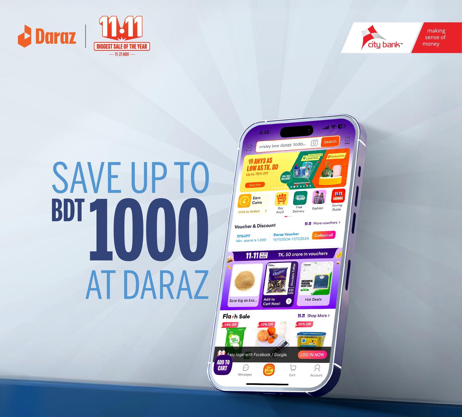 Save up to BDT 1,000 at daraz